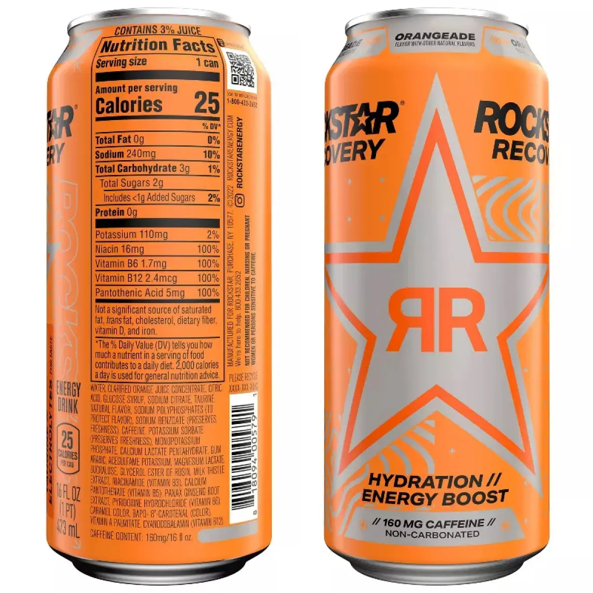 Rockstar Recovery Orange Hydration Energy Drink reviews ratings ...